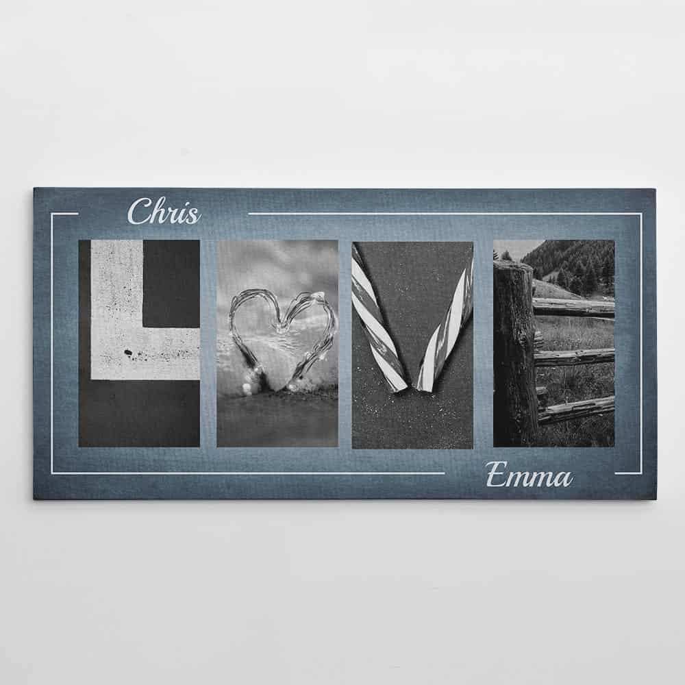 LOVE Alphabet Image Custom Name Canvas Print | 365Canvas