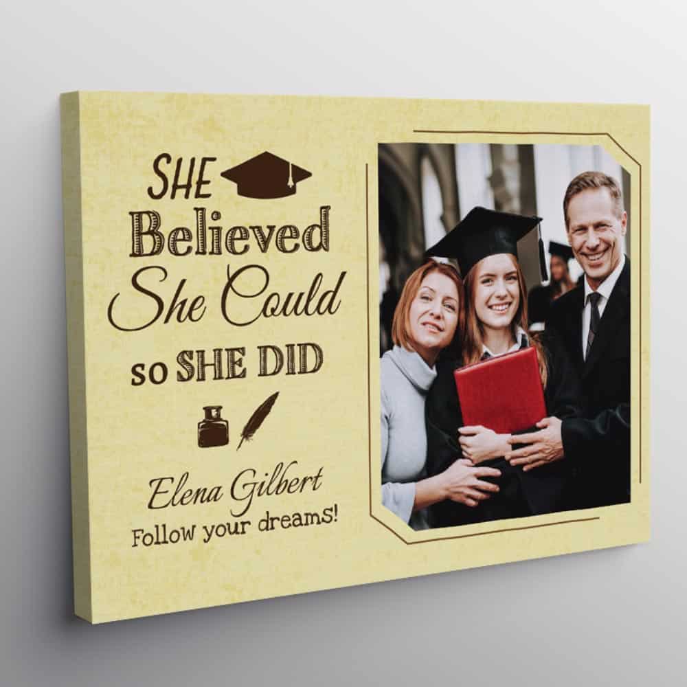 She Believed She Could So She Did Graduation Custom Canvas Print ...