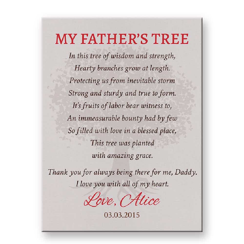 My Father's Tree Custom Canvas Print | 365Canvas