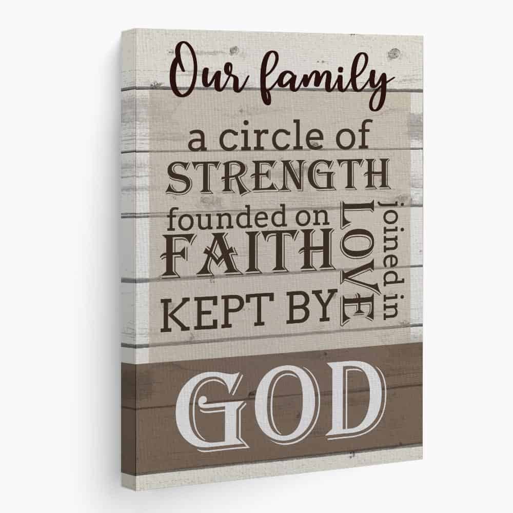 Our Family Is A Circle of Strength and Love Christian Wall Art Sign ...