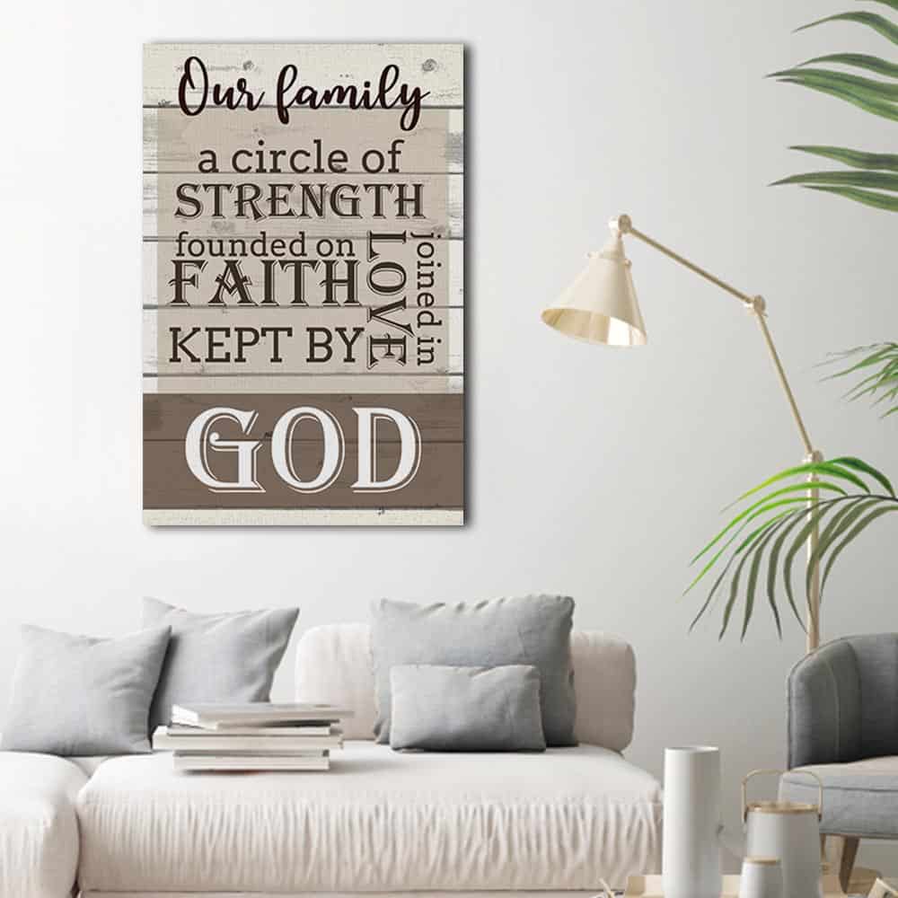 Our Family Is A Circle of Strength and Love Christian Wall Art Sign ...