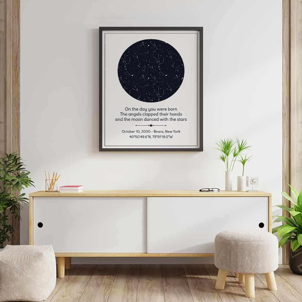 Happy Birthday Custom Star Map Framed Print | 365Canvas