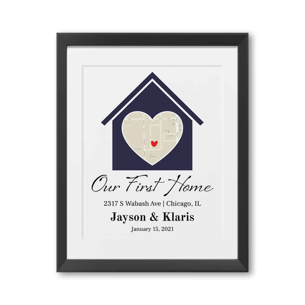“Our First Home” Custom Map Framed Print | 365Canvas