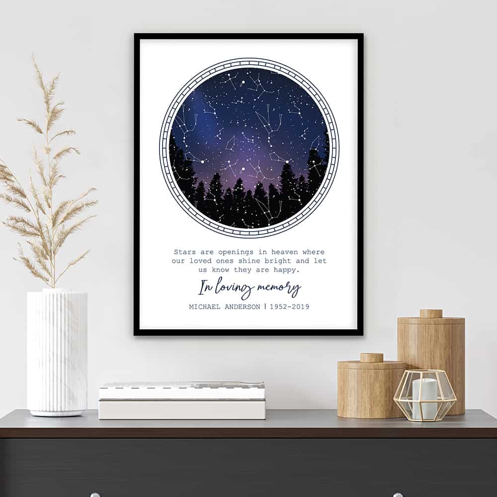 In Loving Memory Custom Star Map Art Print | 365Canvas