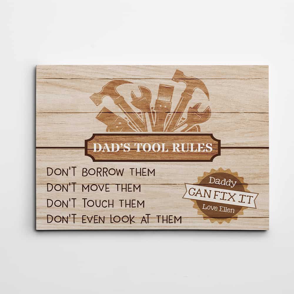 Dad Tool Rules Custom Canvas Print | 365Canvas