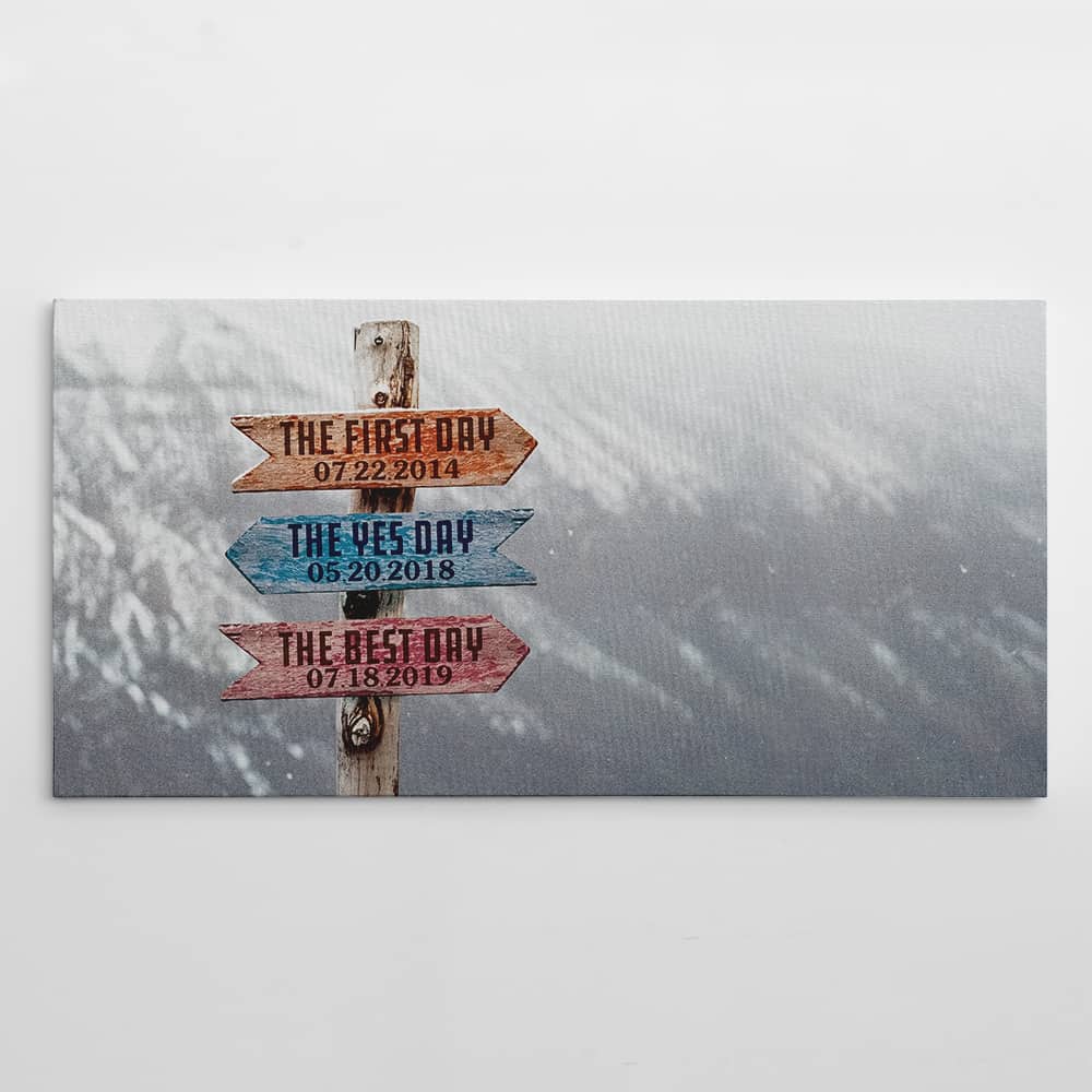 The First Day, The Yes Day, The Best Day Street Sign Canvas | 365Canvas