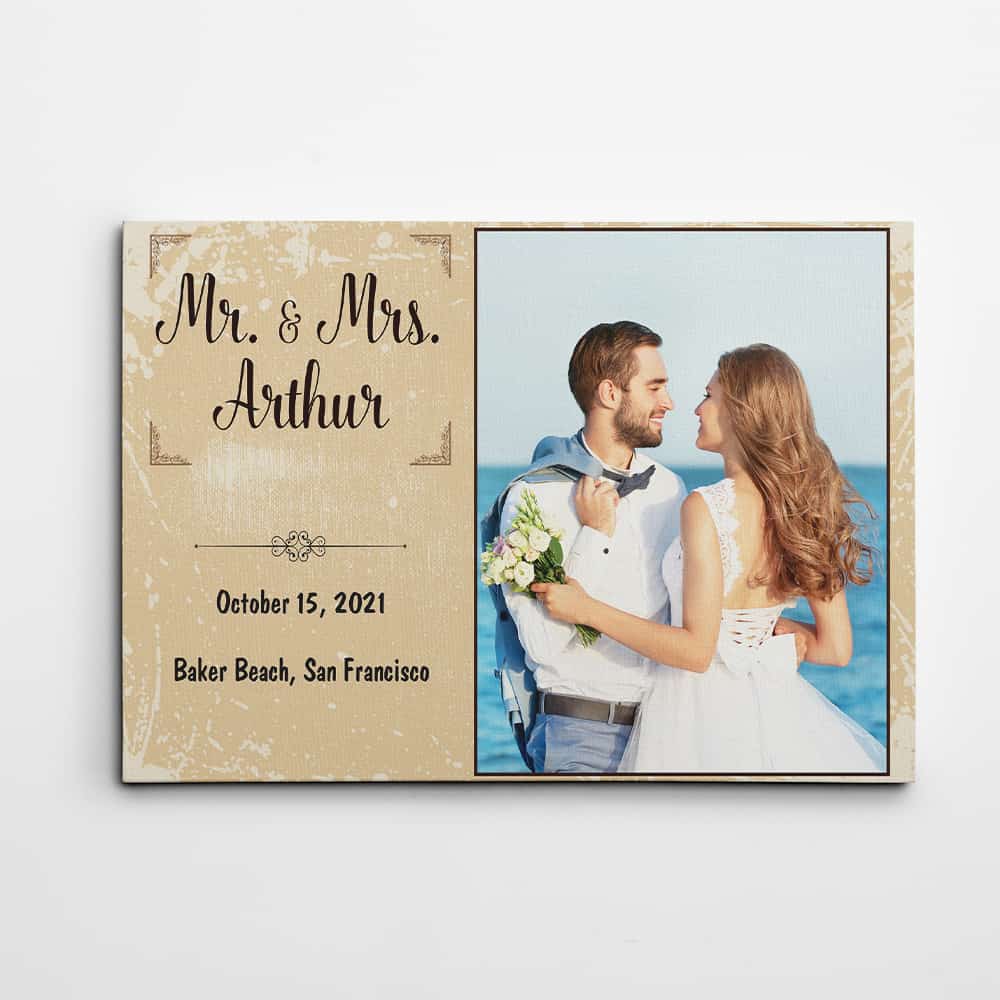 Mr & Mrs Custom Photo Canvas Print | 365Canvas
