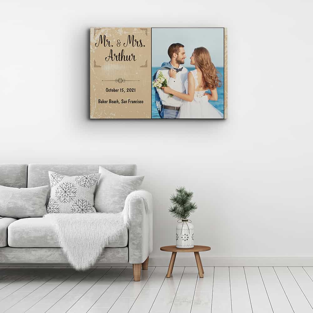 Mr & Mrs Custom Photo Canvas Print | 365Canvas
