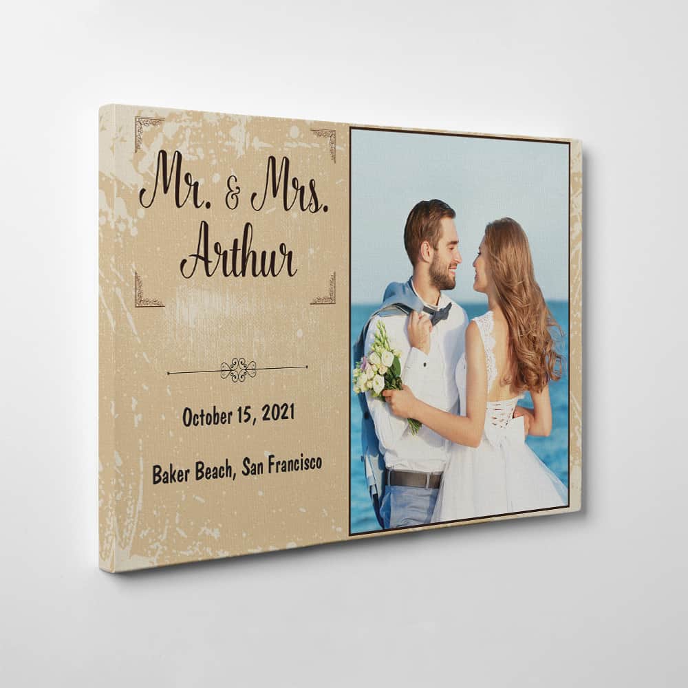 Mr & Mrs Custom Photo Canvas Print | 365Canvas