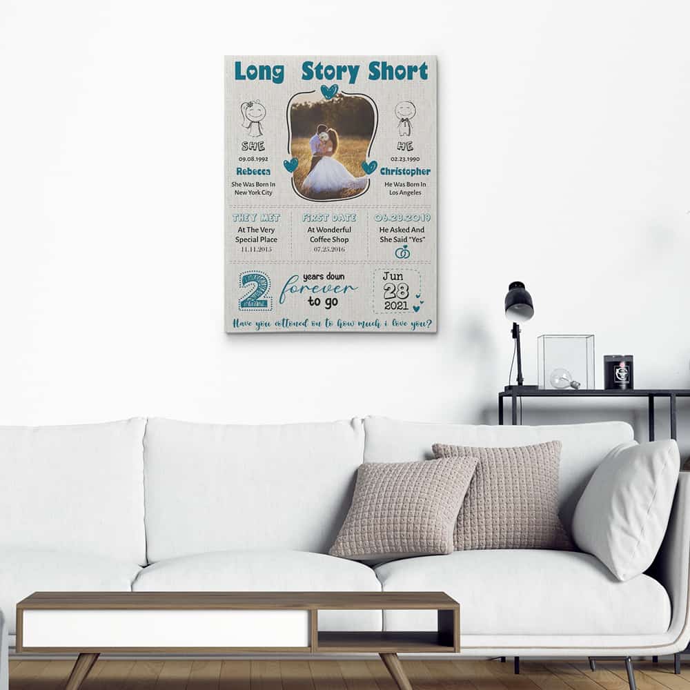 Long Story Short 2 Year Anniversary Custom Canvas Print | 365Canvas
