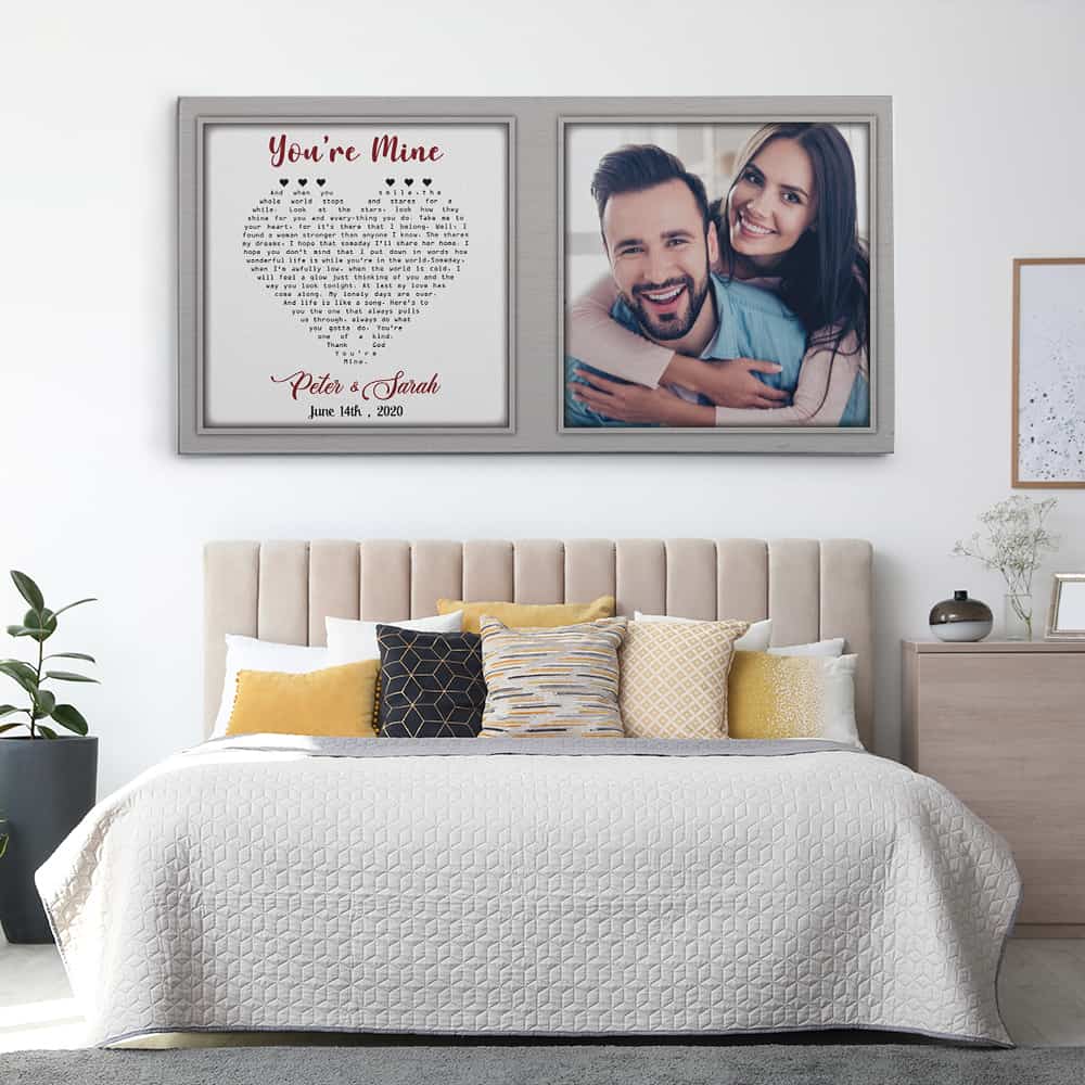 Custom Song Lyrics And Photo Window Frame Style Canvas Print | 365Canvas