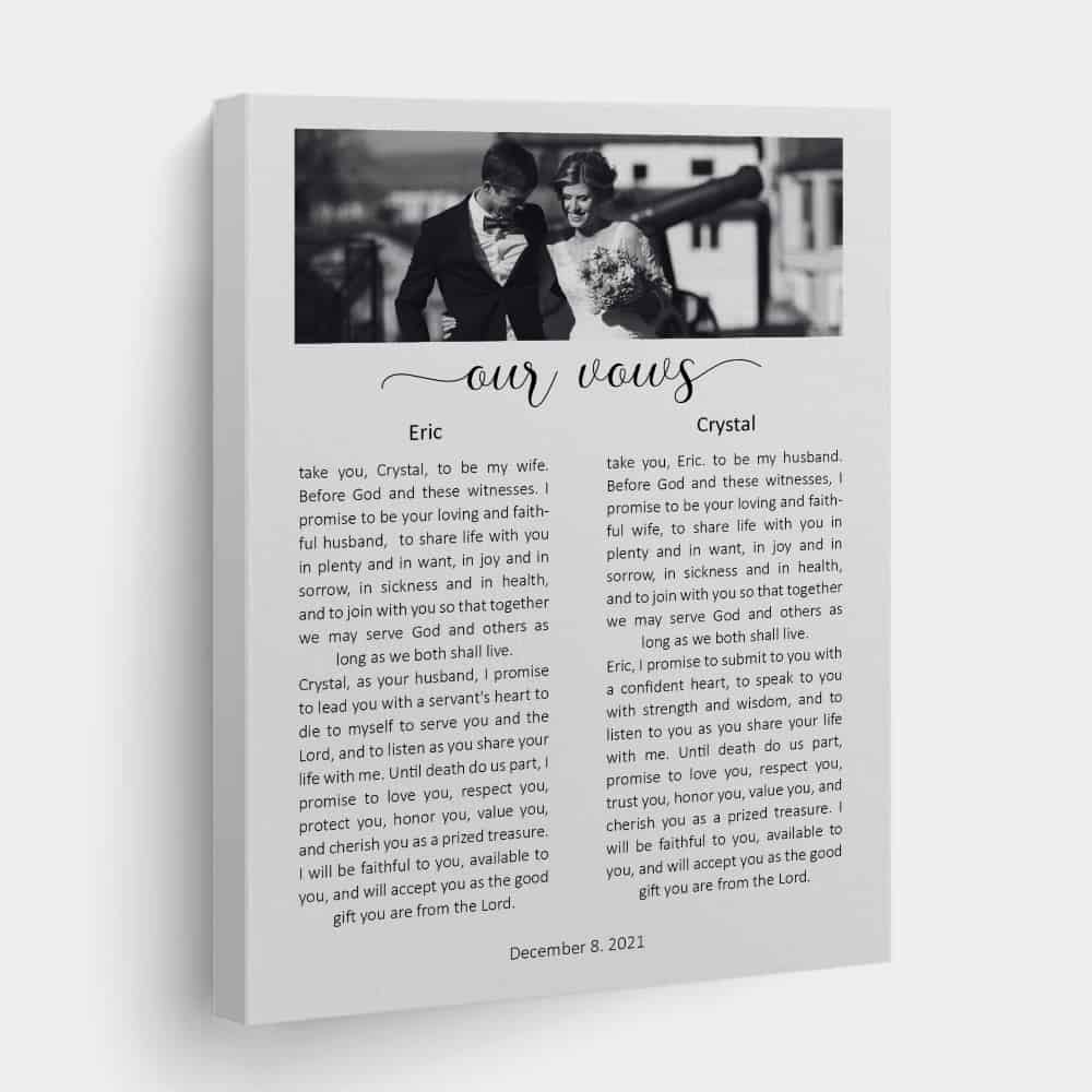 Custom Wedding Vows On Canvas | 365Canvas