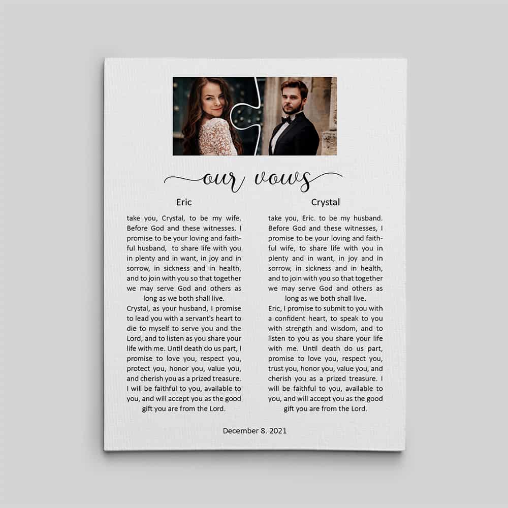 Custom Wedding Vows On Canvas | 365Canvas