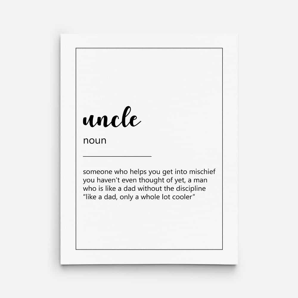 Uncle Definition Custom Canvas Print | 365Canvas