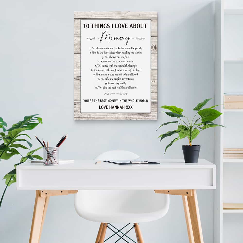 10 Things I Love About Mommy Canvas Print | 365Canvas