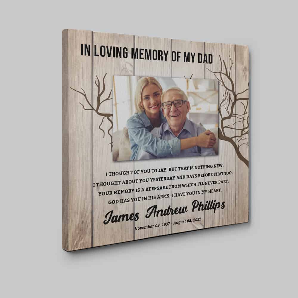 In Loving Memory Of My Dad Custom Memorial Photo Canvas Print | 365Canvas