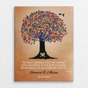7 Year Anniversary Tree Custom Canvas Print | 365Canvas