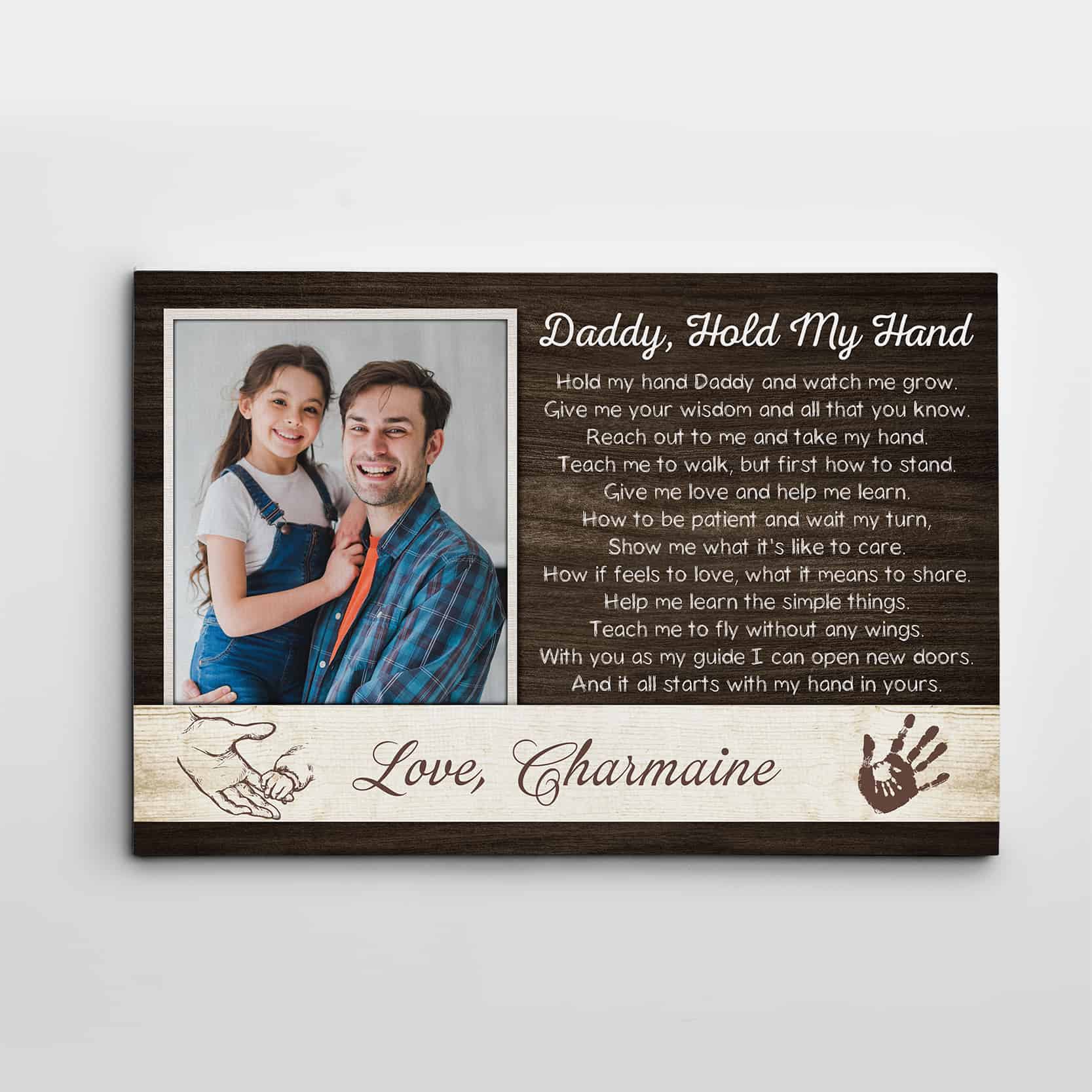Daddy Hold My Hand Custom Photo Canvas | 365Canvas