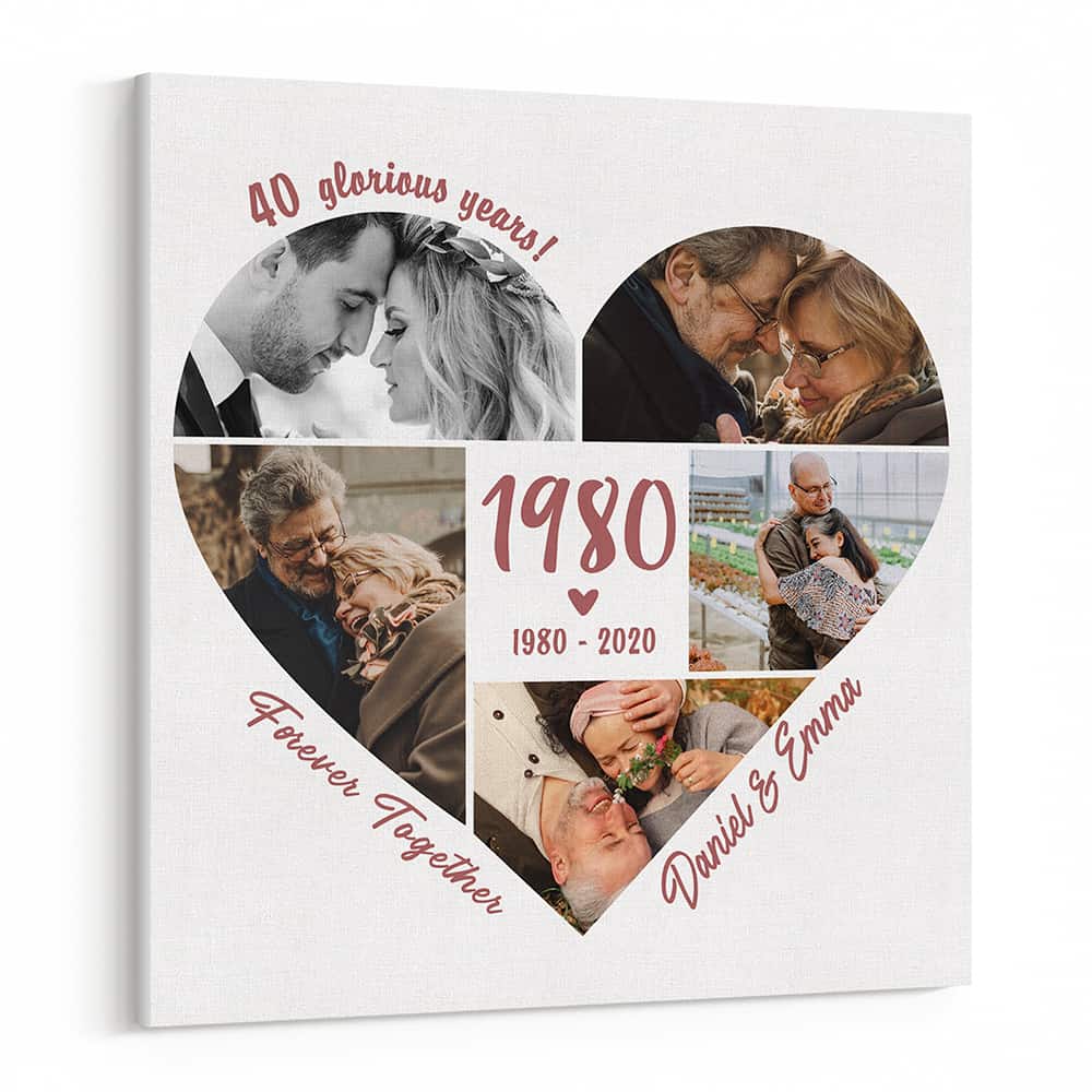 Custom 40 Glorious Years Photo Collage Canvas | 365Canvas