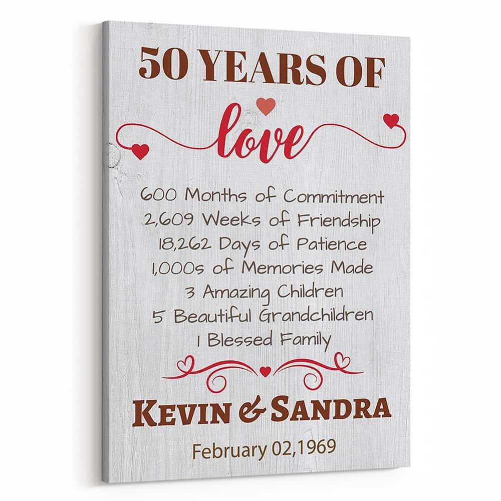 50 Years of Love - 50th Anniversary Canvas Print | 365Canvas