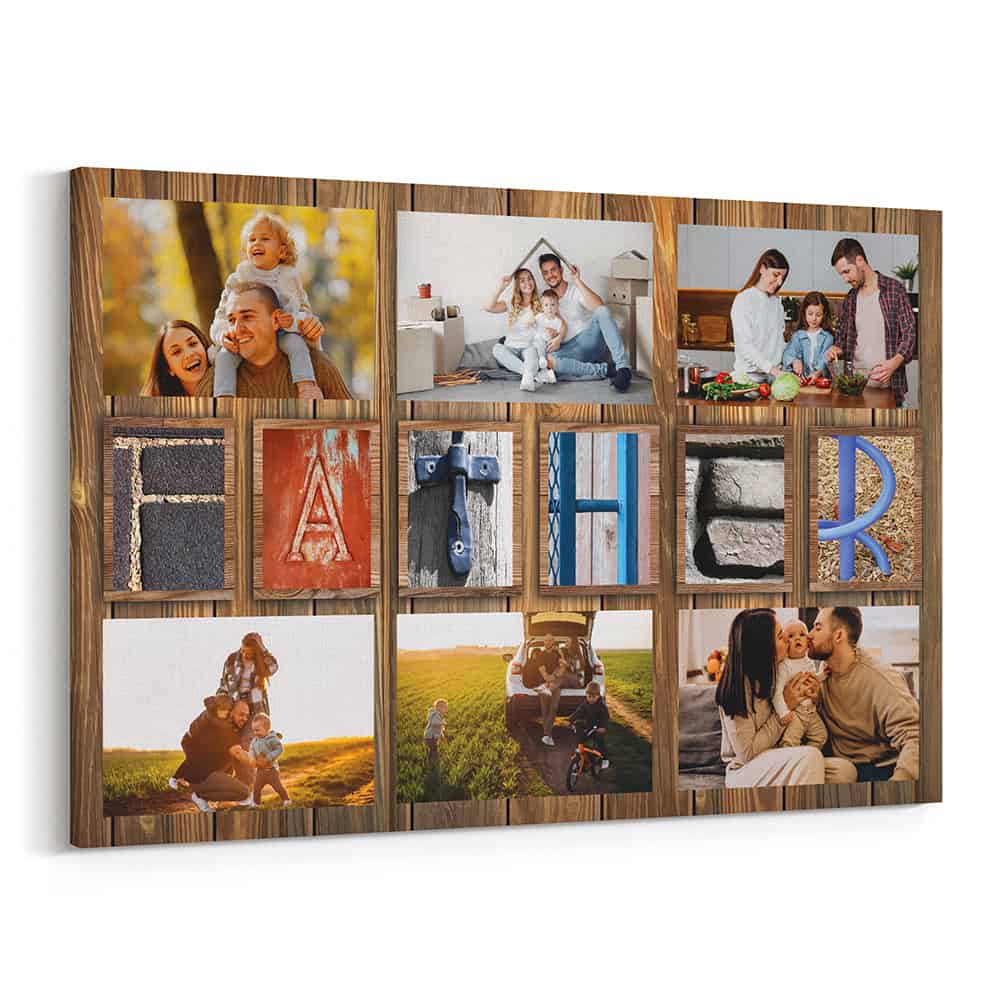 Father Letter Art Custom Photo Collage Canvas Print | 365Canvas