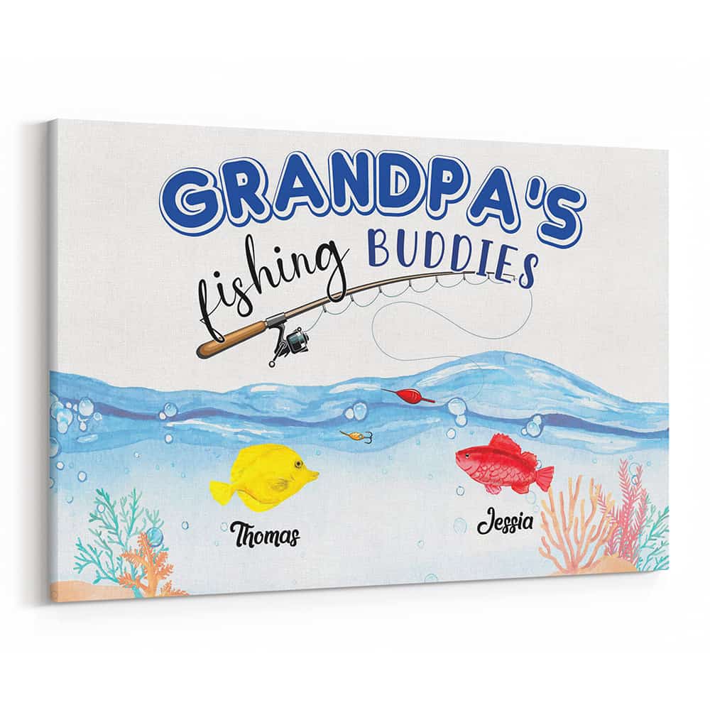 Personalized Grandpa's Fishing Buddies Canvas Print | 365Canvas