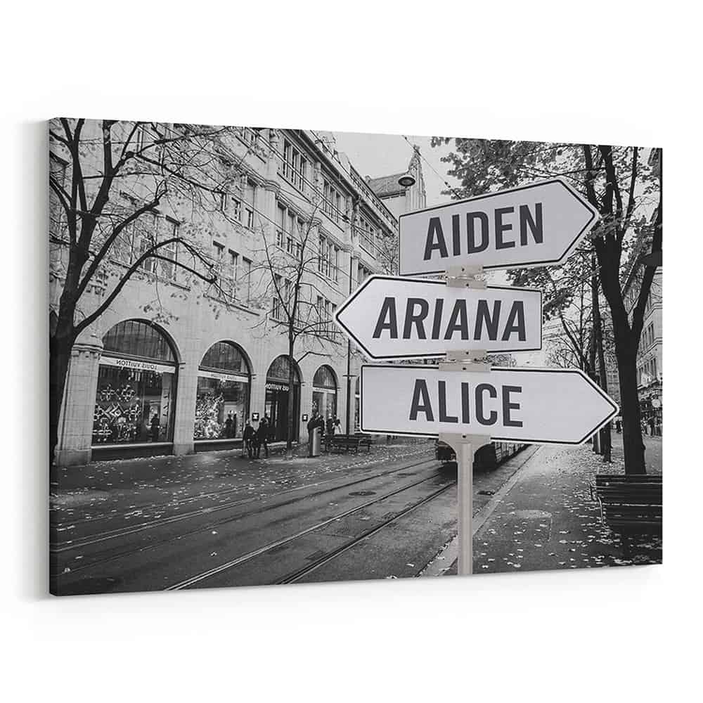 Personalized Street Sign Canvas Art Print - On The Street | 365Canvas
