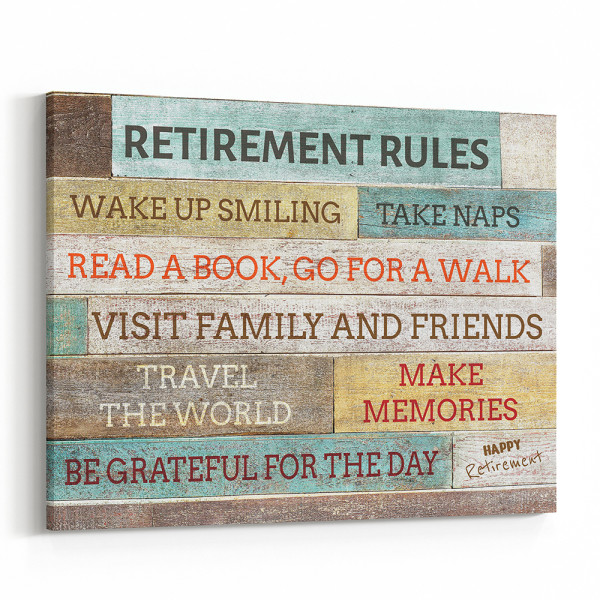 Happy Retirement Custom Word Art Canvas Print | 365Canvas