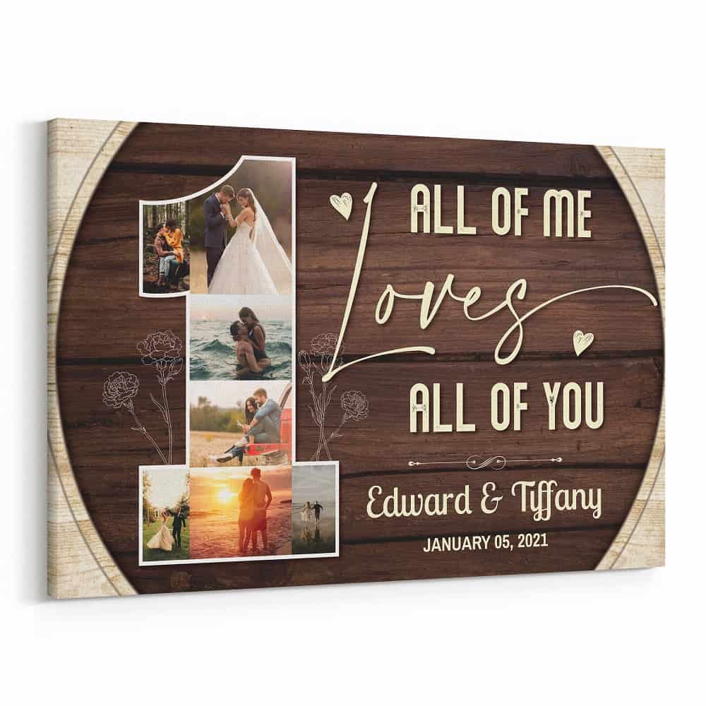 1 Year Anniversary Number Photo Collage Counting Canvas Print | 365Canvas