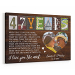47th Anniversary Letter Art with Photo Canvas Print | 365Canvas