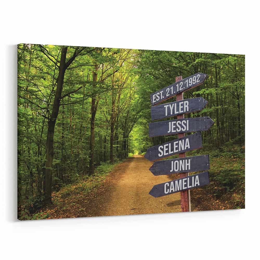 Family Forest Road Sign Custom Canvas Print | 365Canvas
