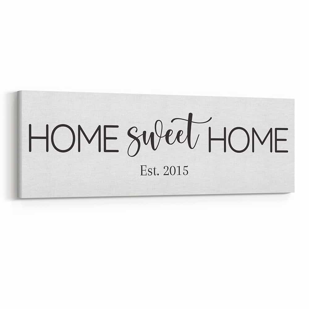 Home Sweet Home Established Sign Canvas Print | 365Canvas