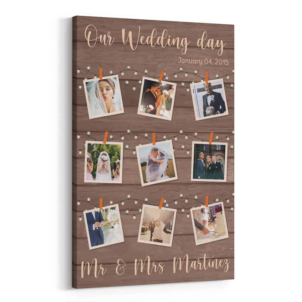 Always And Forever Custom Wedding Monogram Photo Collage Canvas | 365Canvas