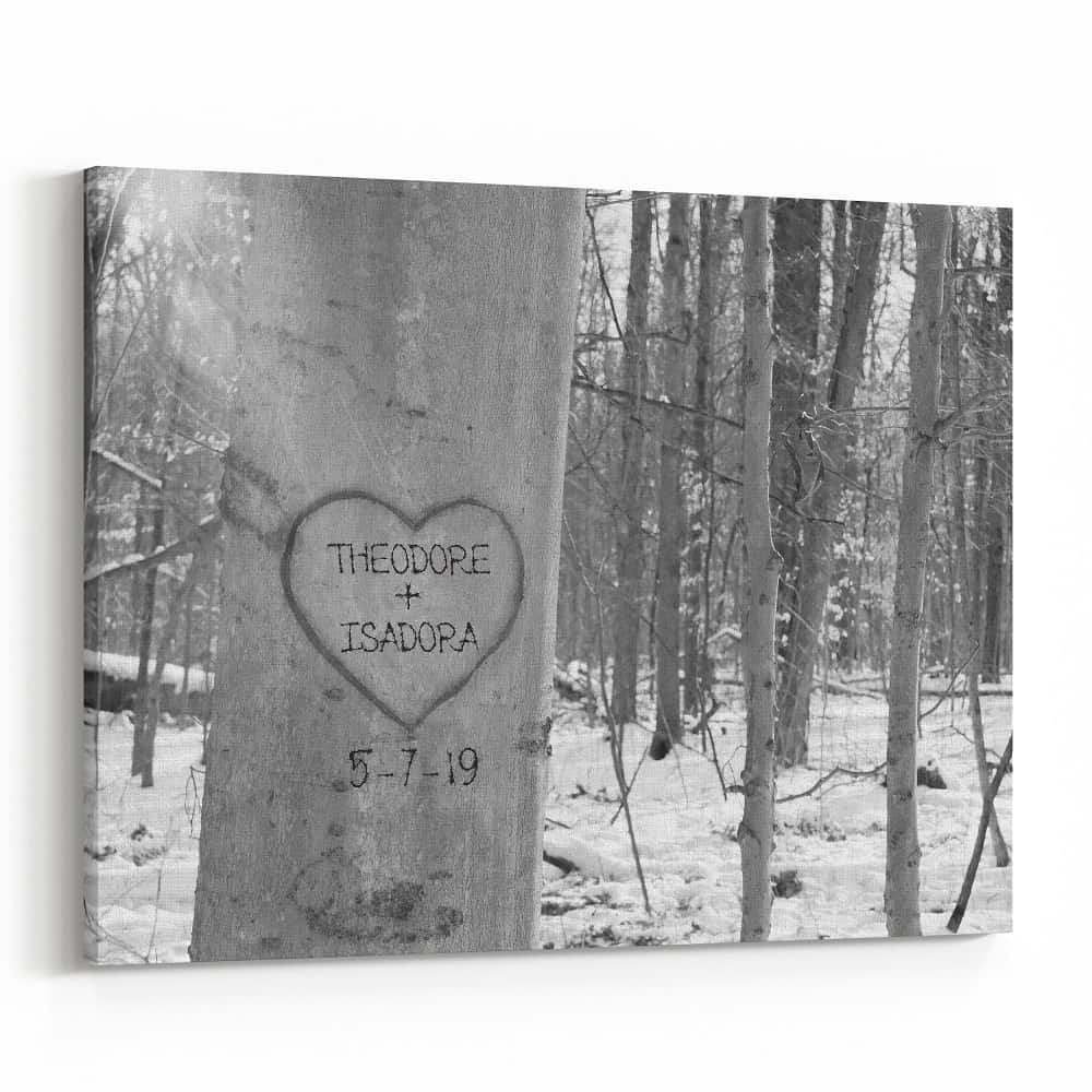 Personalized Carved Tree Canvas Print | 365Canvas