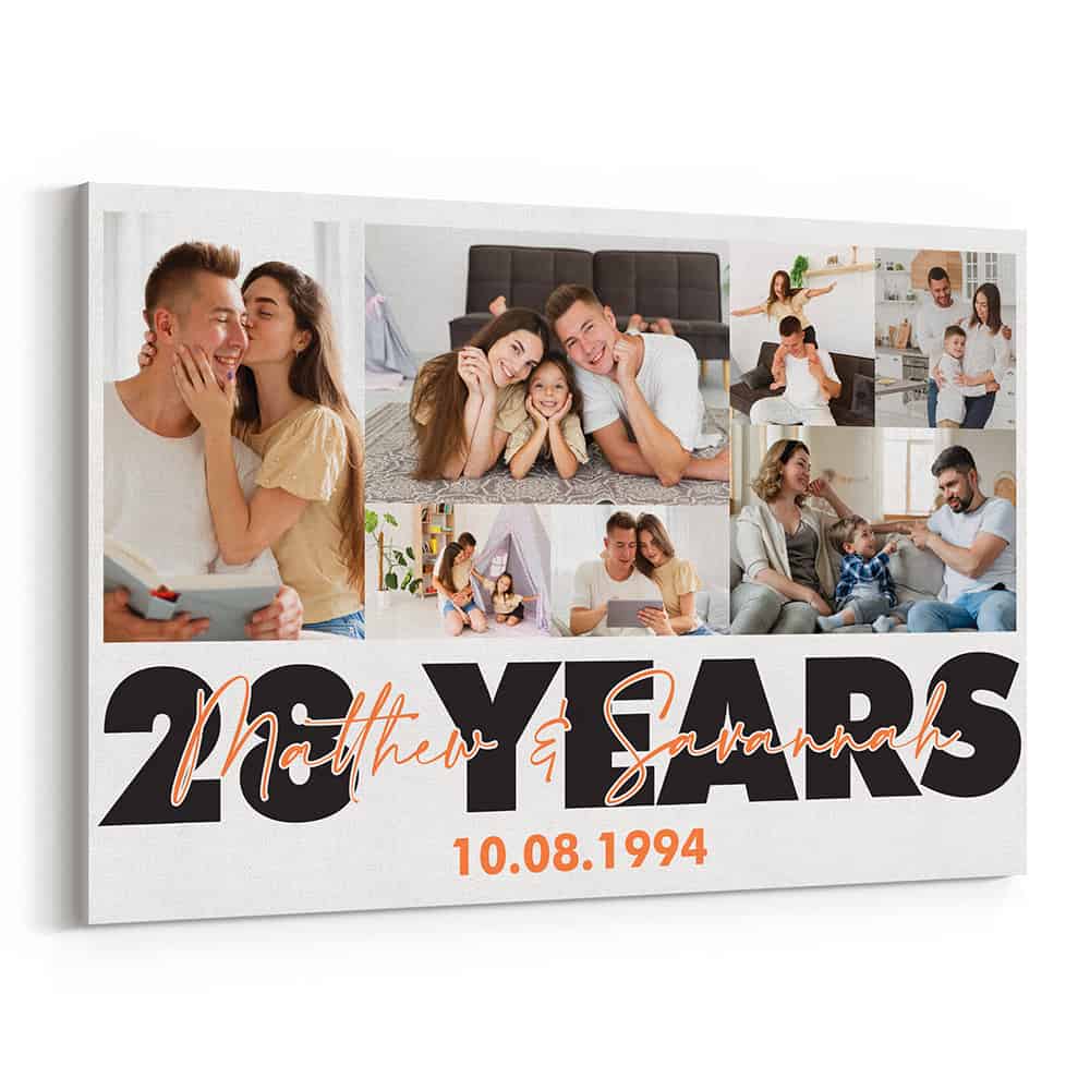 28 Years Married Custom Collage of 7 Photos Canvas Print | 365Canvas