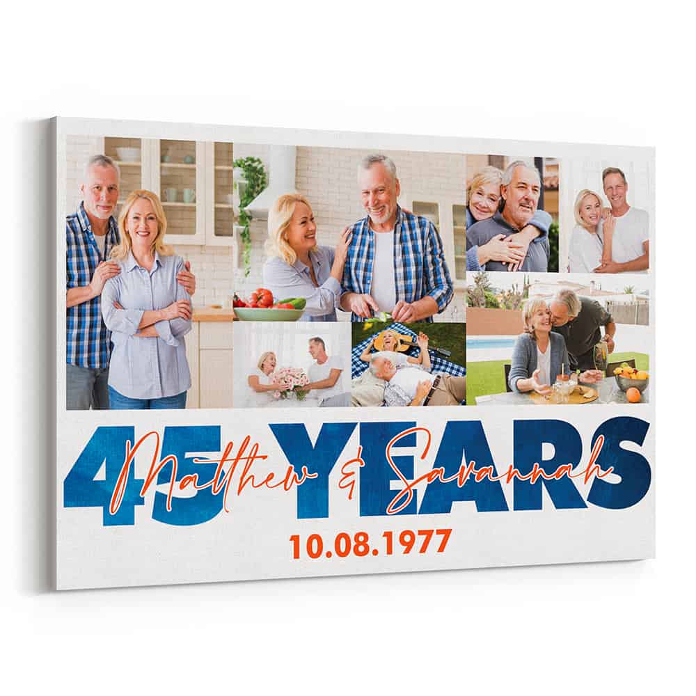 45 Years Married Photo Collage Canvas Print | 365Canvas