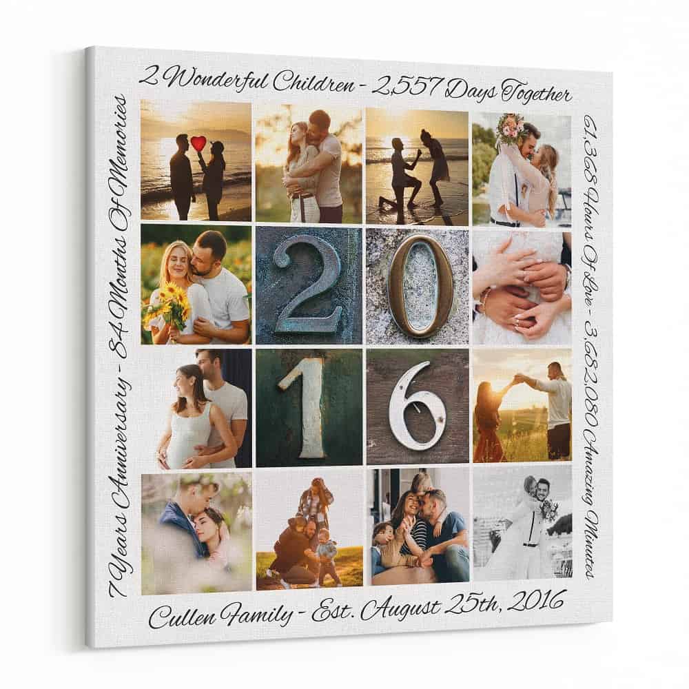 7 Images Collage Nieuwjaarskaart Fotocollage Met 7 Eigen Foto's