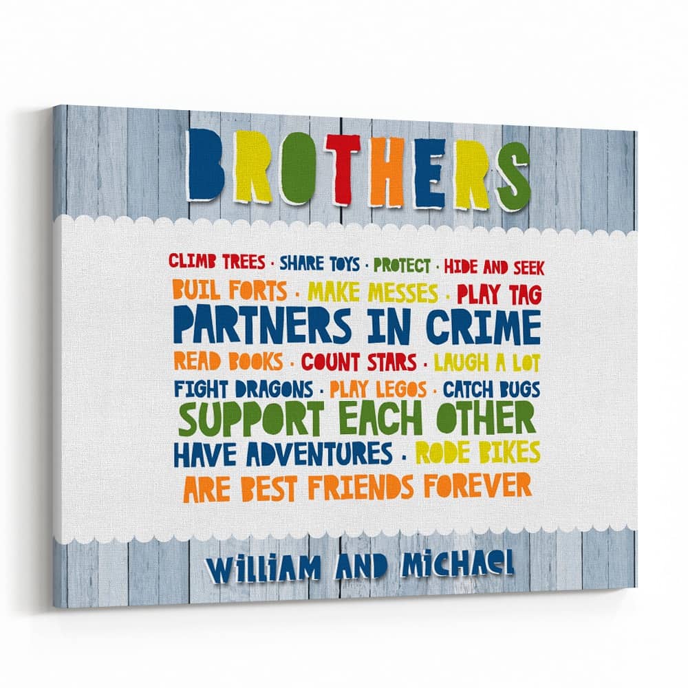 Colorful Brother Custom Name Canvas Print | 365Canvas