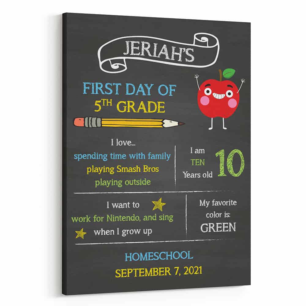 First Day of School Signs Custom Canvas Print | 365Canvas