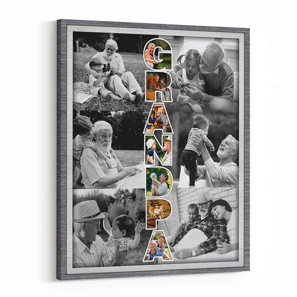 Grandpa Art Custom Photo Collage Canvas Print | 365Canvas
