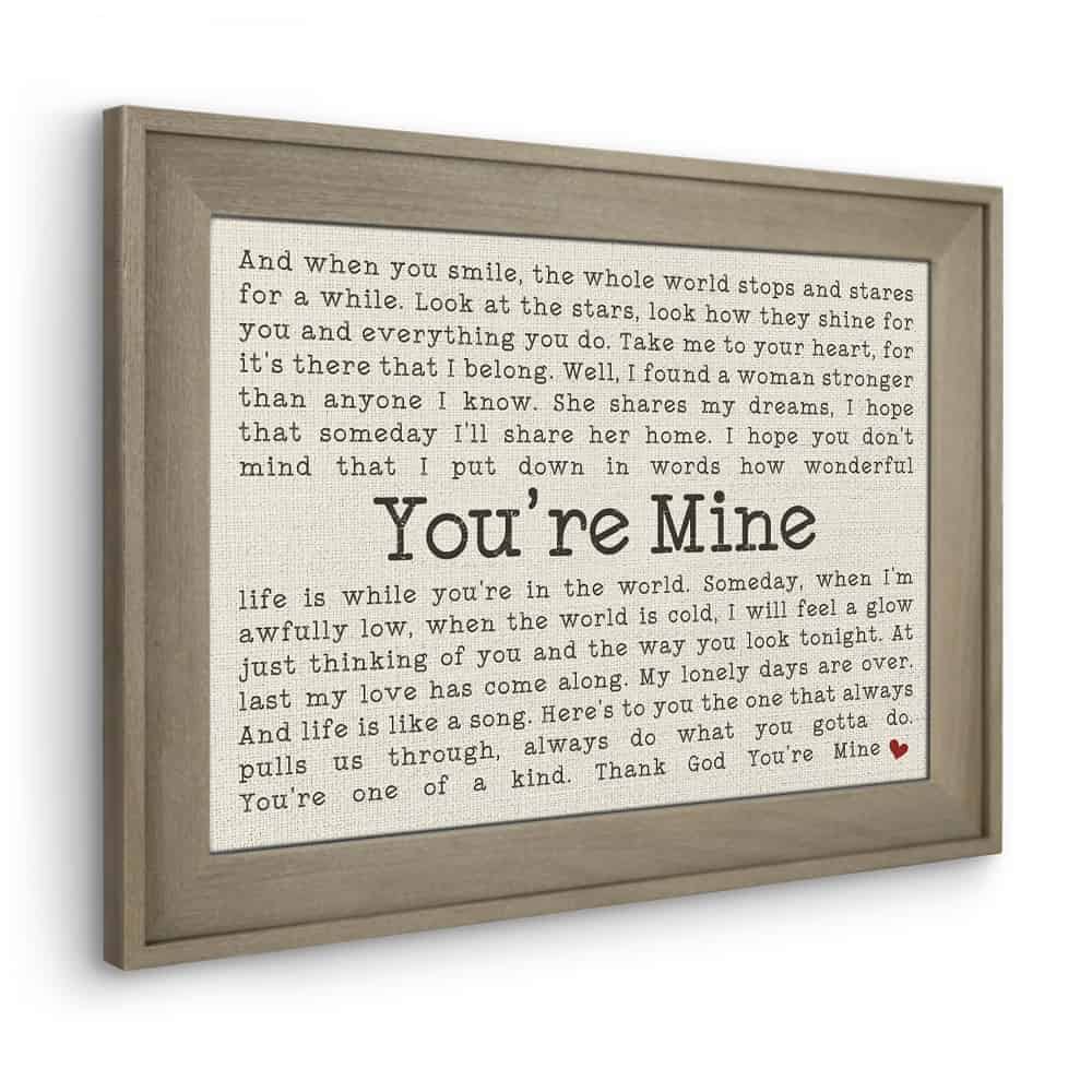 Personalized Song Lyrics Linen Print | 365Canvas