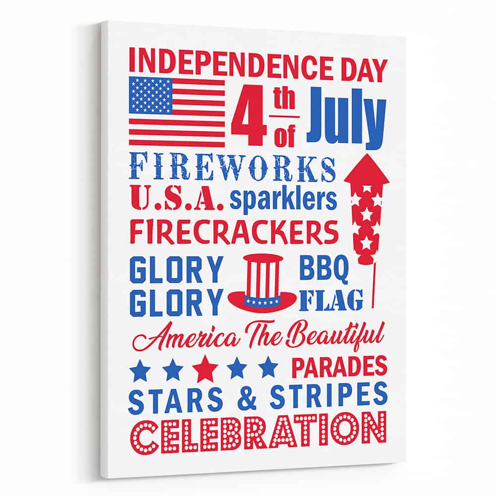 Independence Day Word Canvas Wall Art | 365Canvas