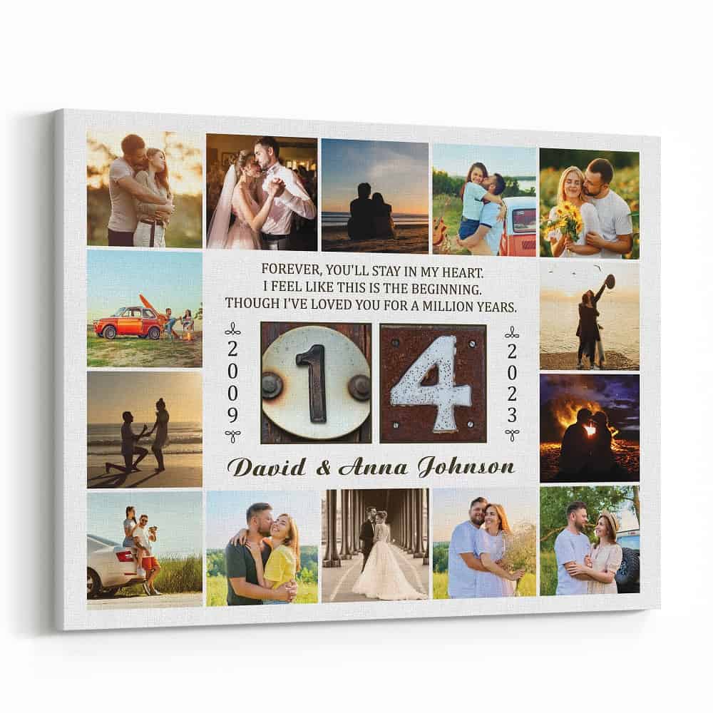 14 Years Forever You’ll Stay In My Heart Photo Collage Canvas Print ...