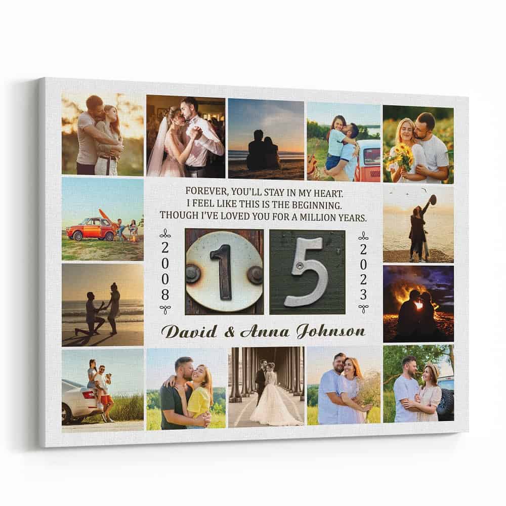 15 Year Anniversary Photo Collage Canvas Print | 365Canvas