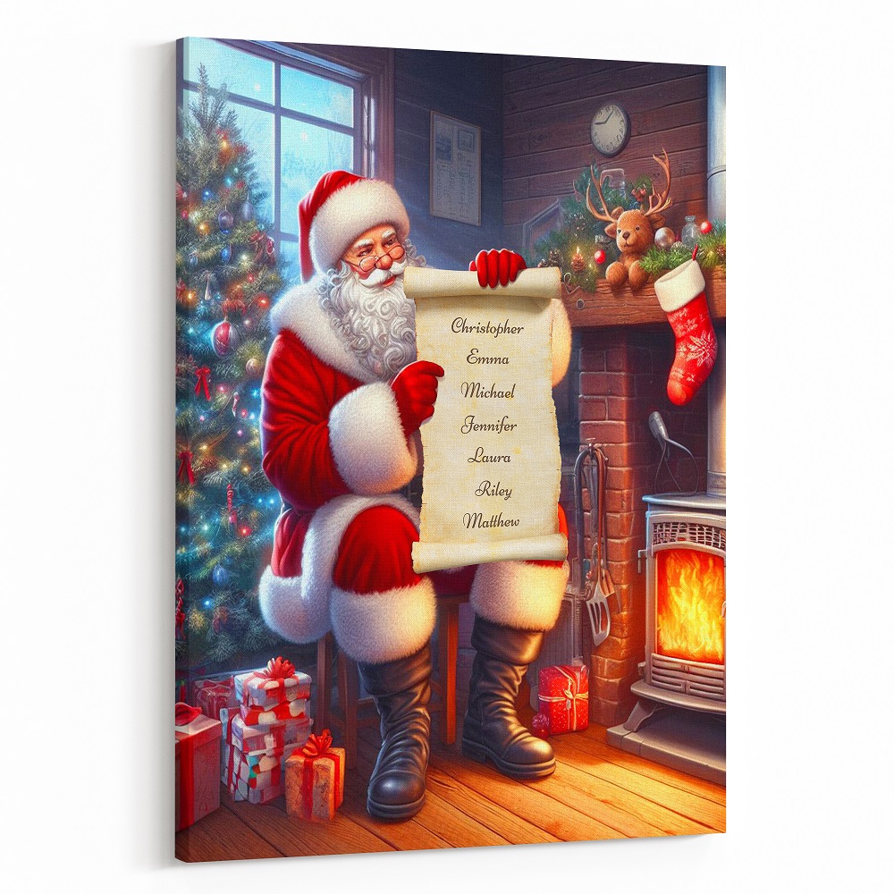 Santa‘s Wish List Personalized Family Canvas Art | 365Canvas