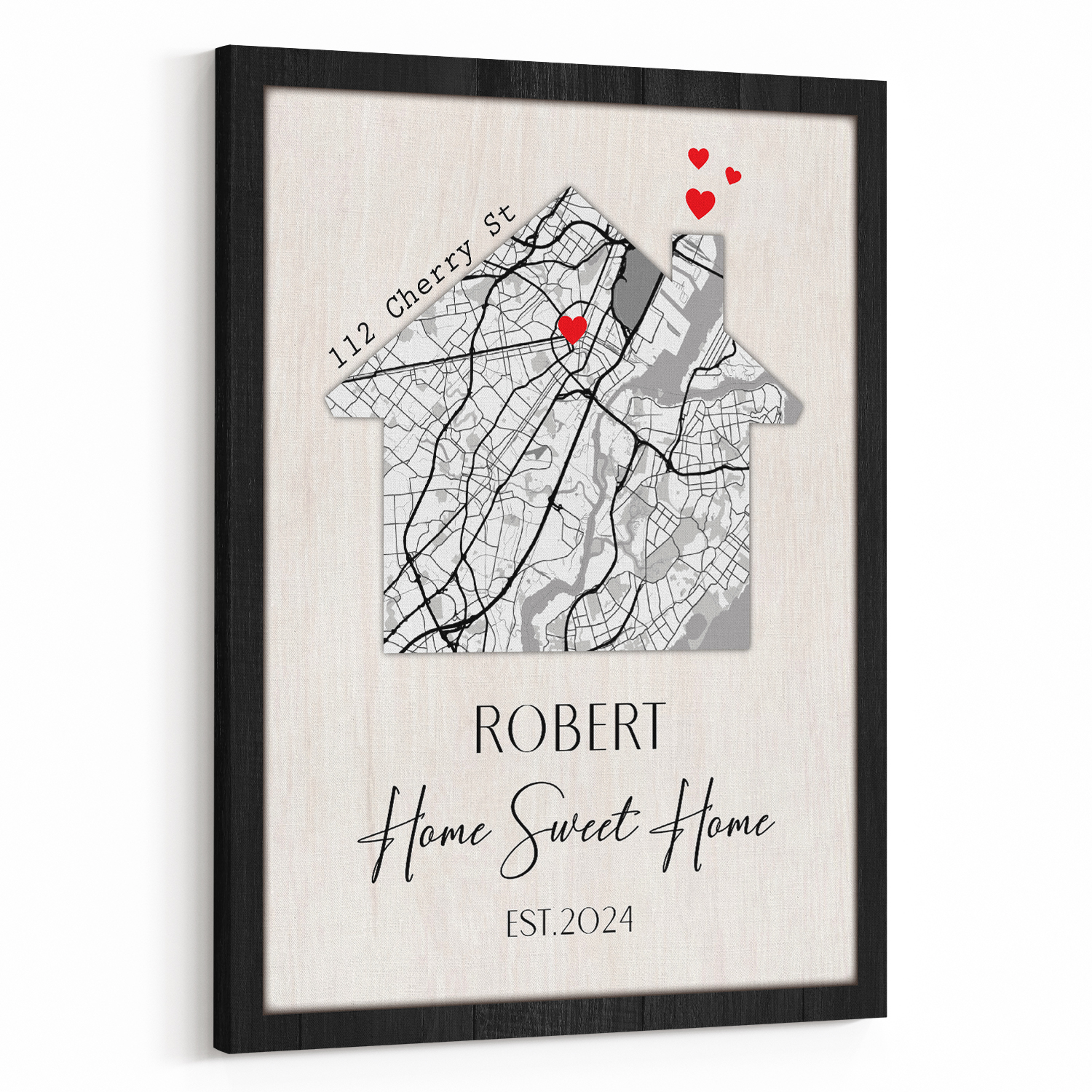 Home Sweet Home Custom Map Canvas Print | 365Canvas