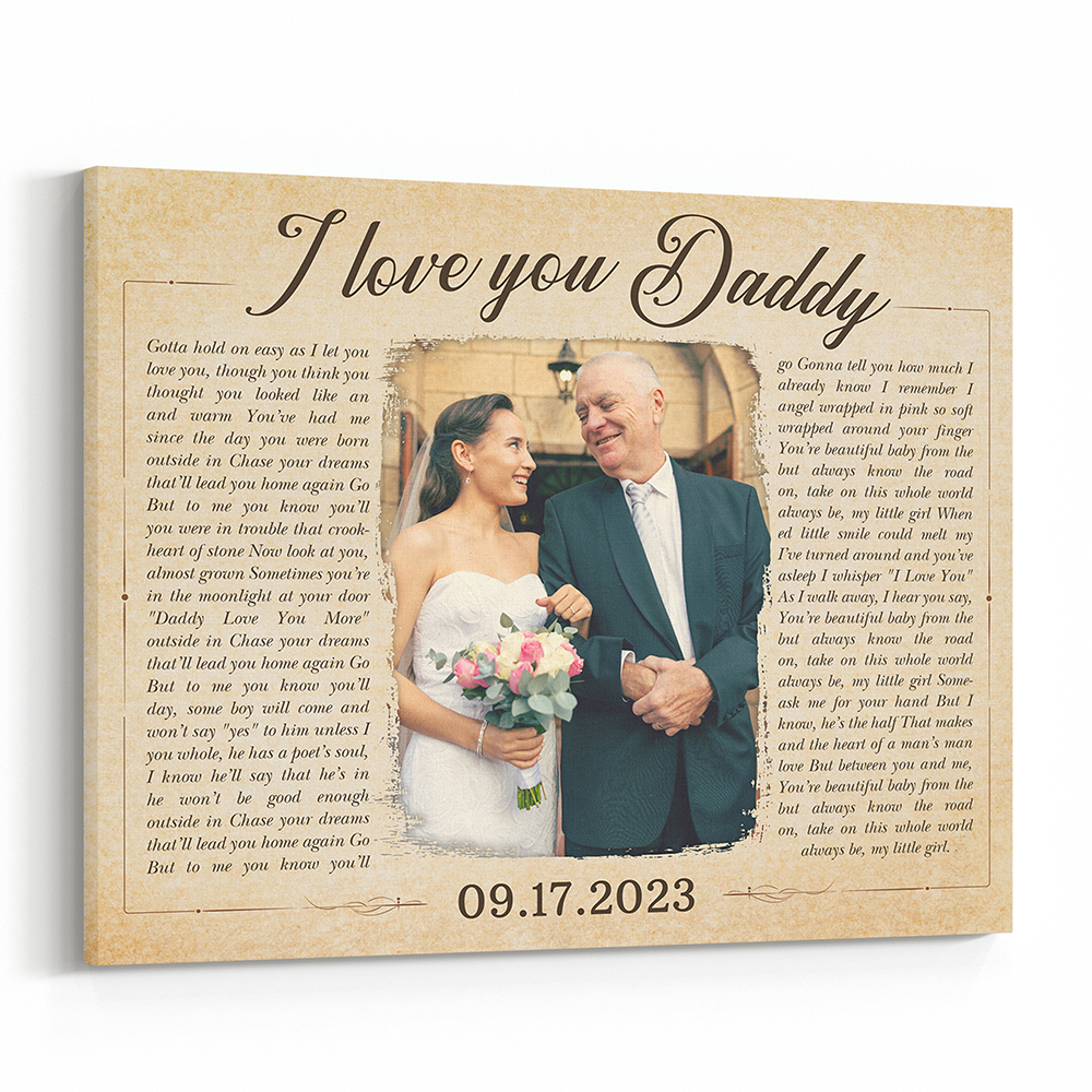 Father Of The Bride Song Lyrics Custom Canvas Print | 365Canvas