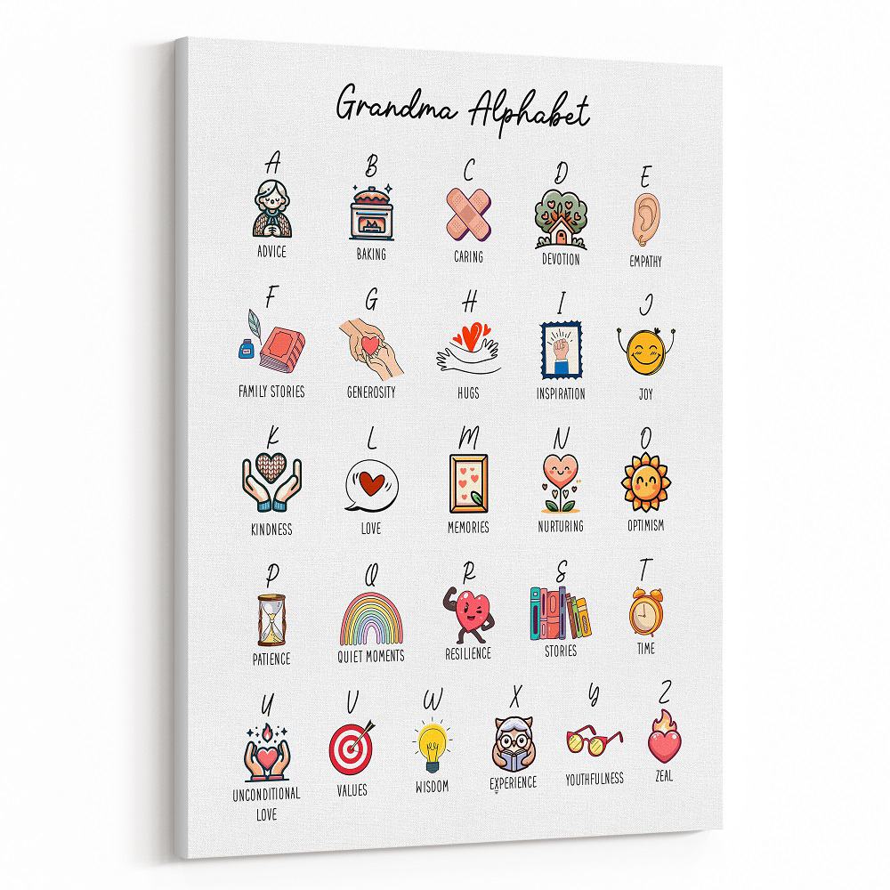 Grandma Alphabet Canvas Print | 365Canvas