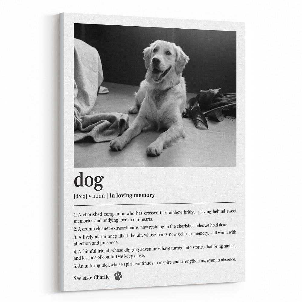 "In Loving Memory" Dog Definition Memorial Canvas Print | 365Canvas