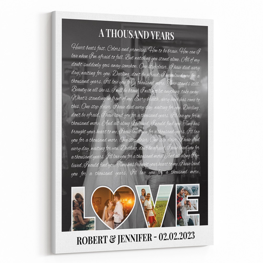 ‘LOVE’ Song Lyrics Custom Canvas Print | 365Canvas